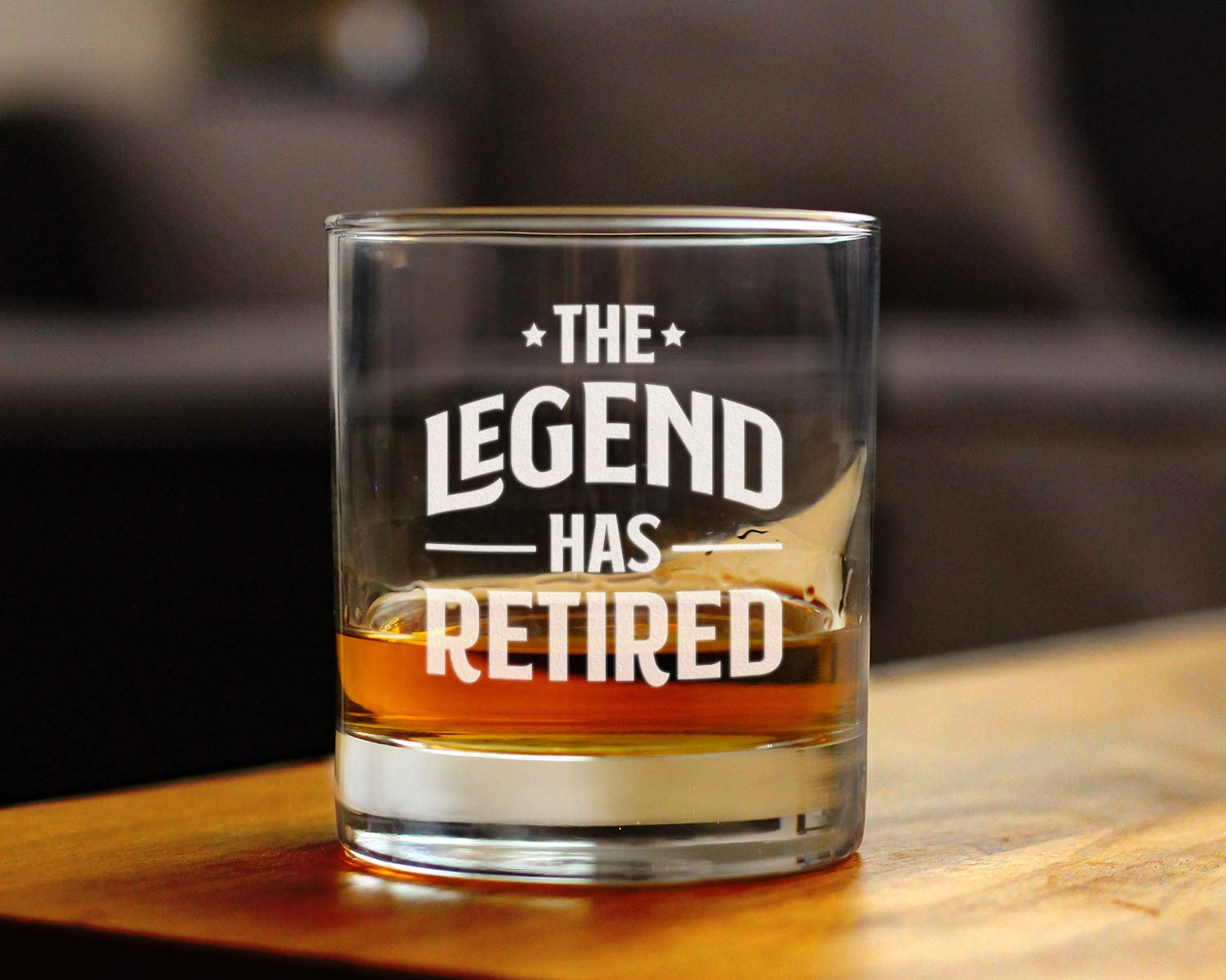 The Legend Has Retired - Whiskey Rocks Glass - Funny Retirement Gifts for Boss or Coworkers - 10.25 Oz