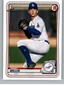 2020 bowman draft #bd-38 bobby miller rc rookie los angeles dodgers baseball trading card