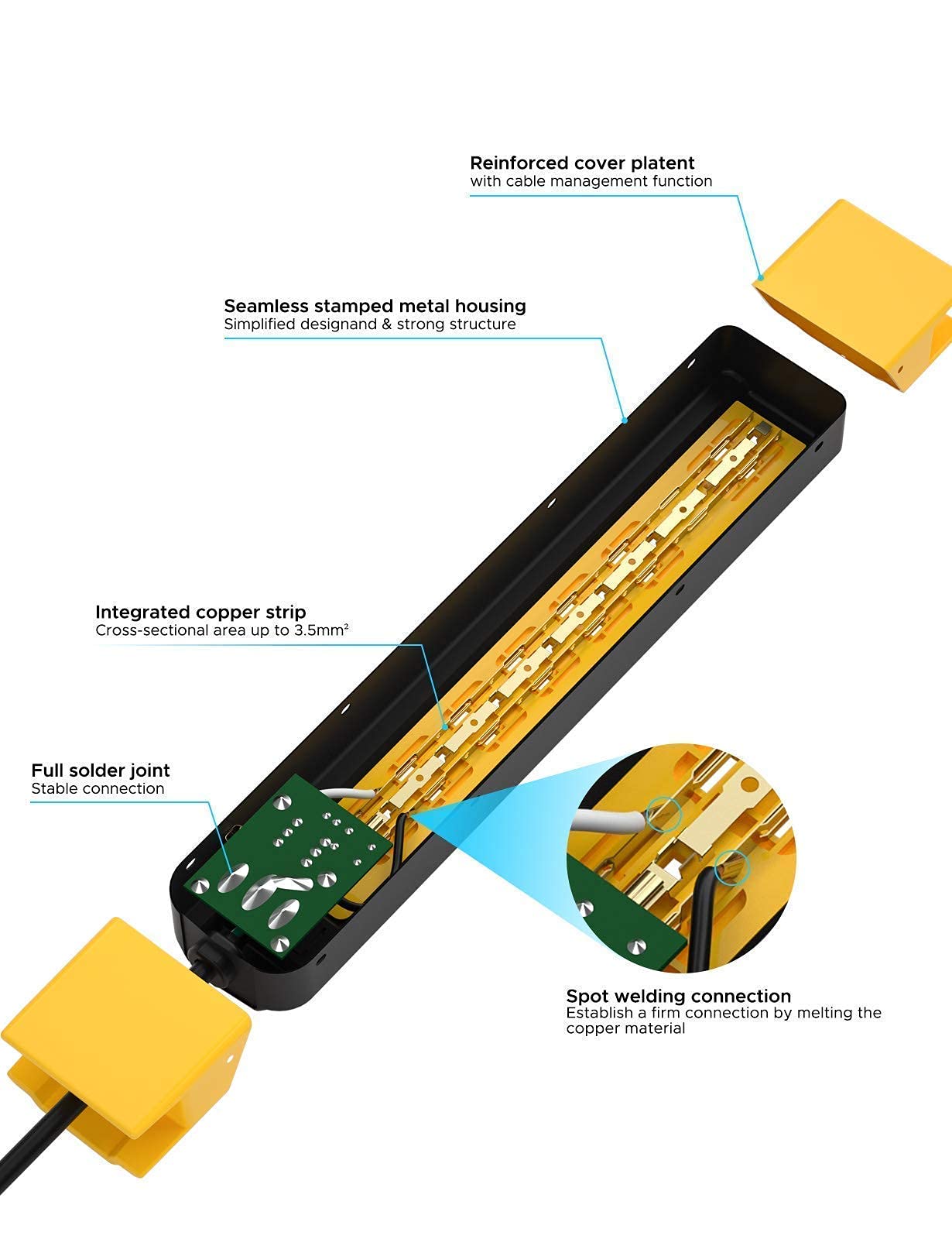 CRST 7-Outlet & 10-Outlet Heavy Duty Power Strip Surge Protector