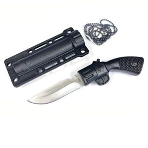 s-tec fixed blade hunting knife i 2.75" stainless steel blade i plastic handle i w/plastic sheath i hunting i camping i outdoor i letter opener i (silver blade)