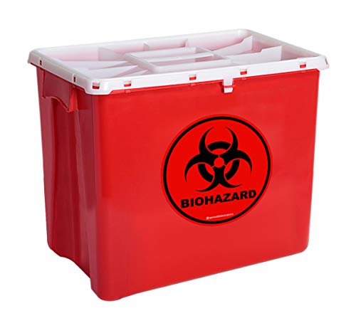 Ignixia Biohazard Sign Decals (Pack of 10) Round Stickers for Hospitals, Labs, and Industrial use Universal Biohazard Symbol