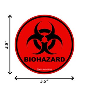 Ignixia Biohazard Sign Decals (Pack of 10) Round Stickers for Hospitals, Labs, and Industrial use Universal Biohazard Symbol