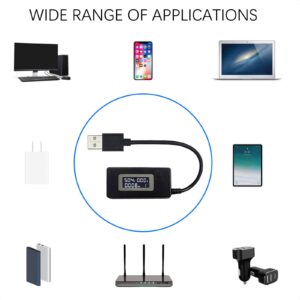 VANICE USB Volatage/Amps Power Meter, Tester Multimeter, Test Speed of Charger, Cell Phone, Cables, Computer, Power Bank