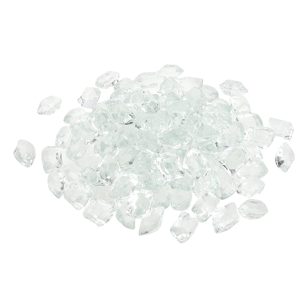 Stanbroil 10-Pound Fire Glass - 1/2 inch Polygon Fire Glass for Fireplace Fire Pit and Landscaping, Crystal