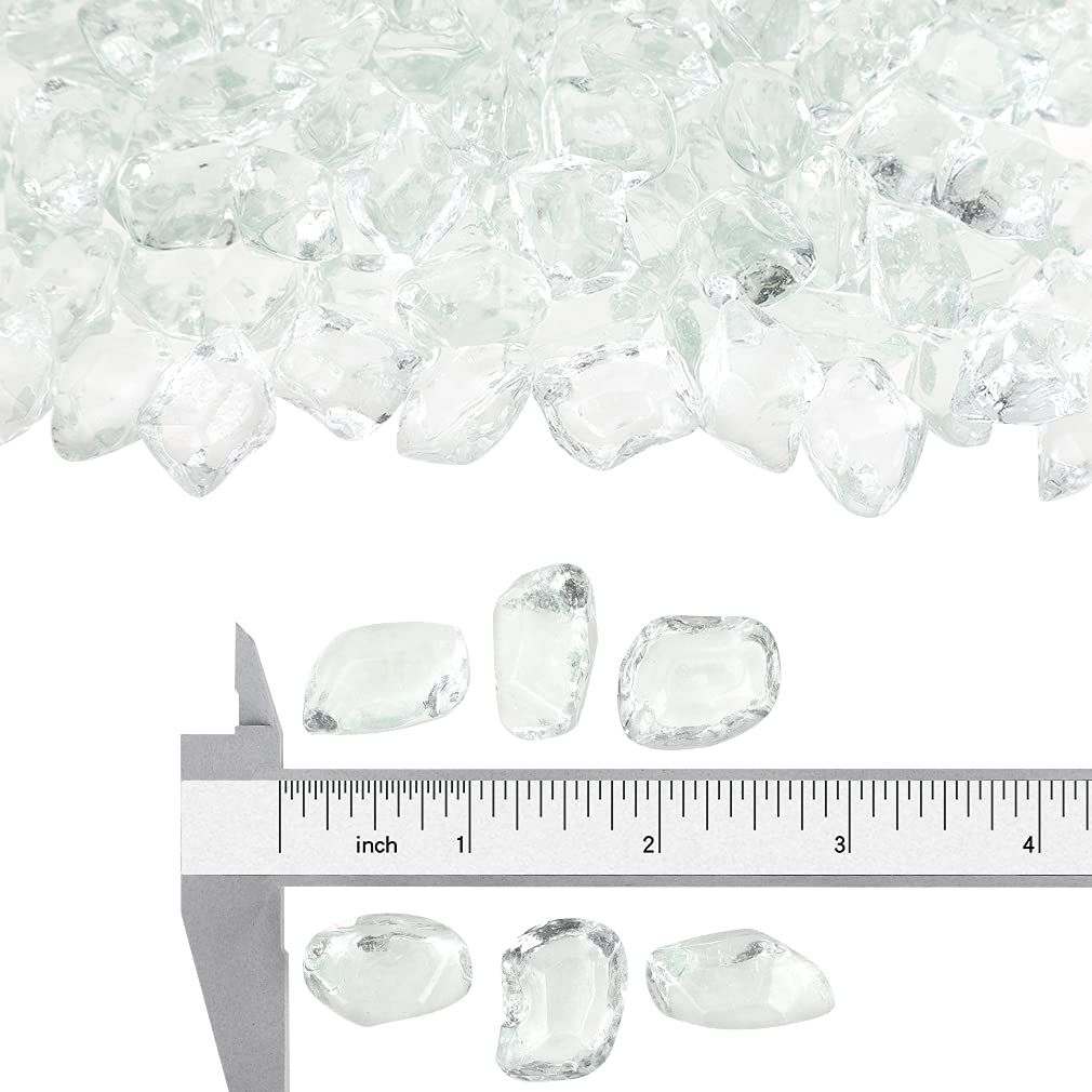 Stanbroil 10-Pound Fire Glass - 1/2 inch Polygon Fire Glass for Fireplace Fire Pit and Landscaping, Crystal