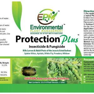 Eco-Safe Plant Protection, Broad Spectrum Insecticide, Fungicide, Miticide; Kill and Repel Mites, Whitefly, Aphids, Thrips, More; EPM Protection Plus 32 concentrated ounces