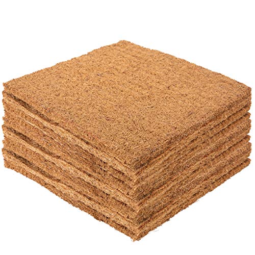 Aulock 10 Pack Thickened Coco Coir Liner Chicken Nest Pads- Coconut Fiber Nesting Box Liners Chicken Coop Bedding Mats Hen House Bottom Poultry Supplies for Composting Hen Laying Eggs