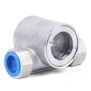 3/4" NPT Stainless Steel 304 Sight Water Flow Indicator with Impeller 362Psi 2.5MPa