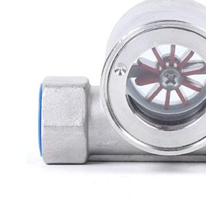 3/4" NPT Stainless Steel 304 Sight Water Flow Indicator with Impeller 362Psi 2.5MPa