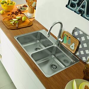 KINDRED CDLA3322-7-1N Creemore 33-in LR x 22-in FB x 7-in DP Drop In Double Bowl 1-Hole Stainless Steel Kitchen Sink, 33" x 22"