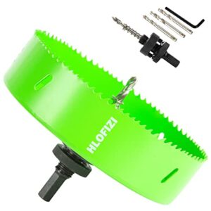 hlofizi 6-1/4 hole saw 6.25 bit hss bi-metal cutter for wood metal drywall sheetrock plastic with 1.5 inch deep