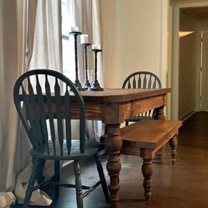 CAROLINA LEG CO. Modern Pine Dining and Bench Combo - Farmhouse Legs - Set of 4 Dining and Bench Legs - Unfinished - Made in NC