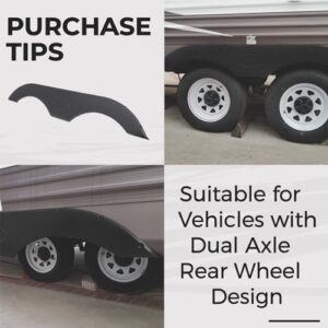 ECOTRIC Tandem Trailer Fender Skirt for RVs Campers and Trailers - Black