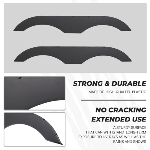 ECOTRIC Tandem Trailer Fender Skirt for RVs Campers and Trailers - Black