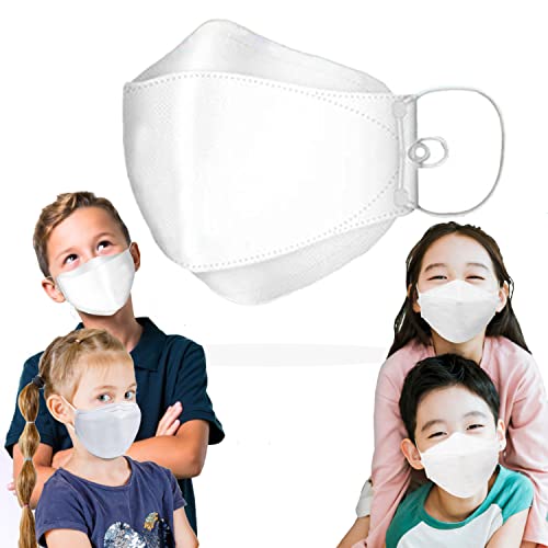 [20Packs] KIDS KF-94 - Face Protective Mask for Kids Onique (Bluna) [Adjustable] (White) [Made in Korea] [20 Individually Packaged] Premium KF-94 Certified Face Safety White Dust Mask for Kids