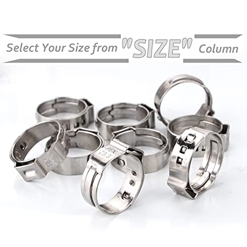 CVS 50 PCS 3/4 Inch PEX Cinch Clamp Rings, Stainless Steel Pex Fittings Crimp Rings Pinch Clamps for PEX Tubing Pipe Fitting Connections (3/4 Inch)