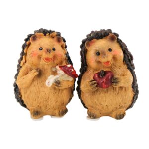 nuobesty 2pcs animal ornaments resin car decor ornament animal figurines landscape garden decoration miniature ornament hedgehog statue table top decor indoor animal ornament crafts cartoon