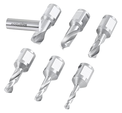 Accusize Industrial Tools 6pcs/Set H.S.S. Fully Ground Drill Set with 3/4" Weldon Shank, 1inch Cutting Depth, 0519-2501