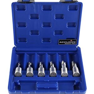 Accusize Industrial Tools 6pcs/Set H.S.S. Fully Ground Drill Set with 3/4" Weldon Shank, 1inch Cutting Depth, 0519-2501