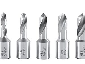 Accusize Industrial Tools 6pcs/Set H.S.S. Fully Ground Drill Set with 3/4" Weldon Shank, 1inch Cutting Depth, 0519-2501