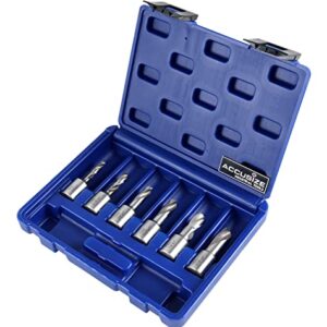 Accusize Industrial Tools 6pcs/Set H.S.S. Fully Ground Drill Set with 3/4" Weldon Shank, 1inch Cutting Depth, 0519-2501