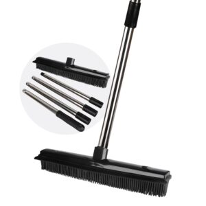 pet hair rubber broom floor brush for carpet dog hair remover with built in squeegee silicone broom suitable for all surface