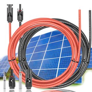 iztor 30 ft 10awg solar panel power extension cables with female and male connector stretch out your solar panels to optimal sunny area to catch as much sun as possible