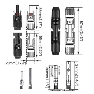 iztor 30 FT 10AWG Solar Panel Power Extension Cables with Female and Male Connector Stretch Out Your Solar Panels to Optimal Sunny Area to Catch as Much Sun as Possible