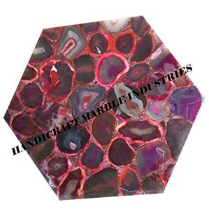 Pink Agate Table Top, Natural Agate Table, Stone Coffee Table Living Room Home Decor New Year's Gift Valentine's Day Gift 30X30 Inch Best Buy Crimson agate,