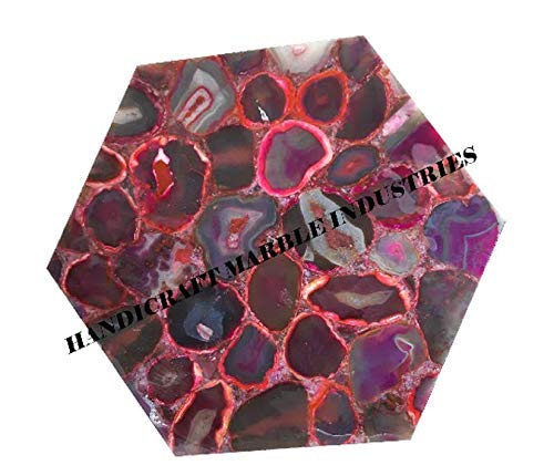 Pink Agate Table Top, Natural Agate Table, Stone Coffee Table Living Room Home Decor New Year's Gift Valentine's Day Gift 30X30 Inch Best Buy Crimson agate,