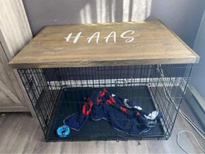 dog cage wood topper | dog kennel cover, farmhouse wood, dog crate table, | wire crate cover | dog crate end table | organization | custom dog toppers