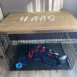 Dog Cage Wood Topper | Dog Kennel Cover, Farmhouse Wood, Dog Crate Table, | Wire Crate Cover | Dog Crate End Table | Organization | Custom Dog Toppers