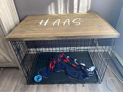 Dog Cage Wood Topper | Dog Kennel Cover, Farmhouse Wood, Dog Crate Table, | Wire Crate Cover | Dog Crate End Table | Organization | Custom Dog Toppers