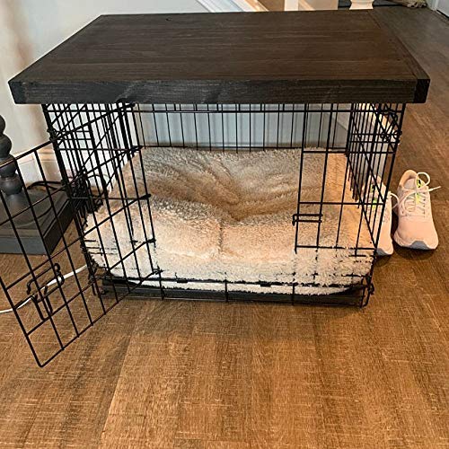 Dog Cage Wood Topper | Dog Kennel Cover, Farmhouse Wood, Dog Crate Table, | Wire Crate Cover | Dog Crate End Table | Organization | Custom Dog Toppers