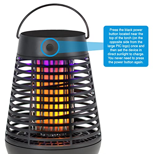 PIC Portable Solar Insect Killer Torch (FLPT), Bug Zapper and Flame Accent Light, Kills Bugs on Contact - Twin Pack