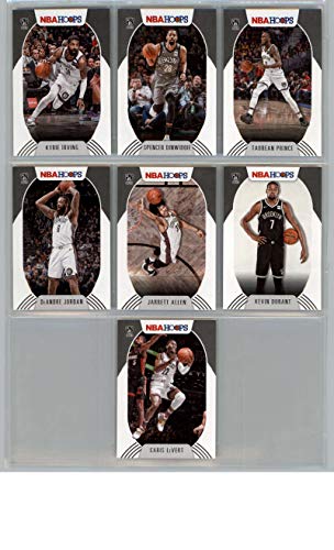 2020-21 Panini NBA Hoops Brooklyn Nets Veteran Team Set (NO ROOKIES) of 7 Cards. Included in this set are 33 Kyrie Irving, 51 Spencer Dinwiddie, 86 Taurean Prince, 145 DeAndre Jordan, 175 Jarrett Allen, 189 Kevin Durant, 193 Caris LeVert