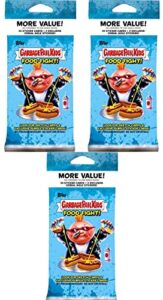 3 packs: 2021 topps garbage pail kids series 1 'food fight!" value packs (24 stickers/pk)