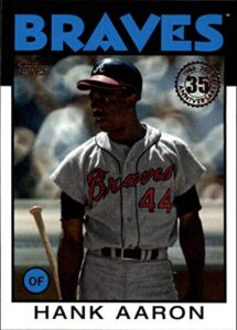 2021 topps series 1 baseball 1986 topps baseball 35th anniversary #86b-7 hank aaron atlanta braves official mlb trading card