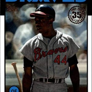 2021 Topps Series 1 Baseball 1986 Topps Baseball 35th Anniversary #86B-7 Hank Aaron Atlanta Braves Official MLB Trading Card