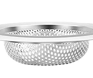 Rahano Kitchen Sink Strainer, Stainless Steel Drain Filter, Anti-Clogging Sink Drain Strainer, Basket Catcher With Large Wide Rim 4.5 inch Diameter, For Most Sink Drains, Dishwasher Safe