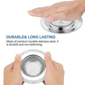 Rahano Kitchen Sink Strainer, Stainless Steel Drain Filter, Anti-Clogging Sink Drain Strainer, Basket Catcher With Large Wide Rim 4.5 inch Diameter, For Most Sink Drains, Dishwasher Safe