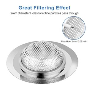 Rahano Kitchen Sink Strainer, Stainless Steel Drain Filter, Anti-Clogging Sink Drain Strainer, Basket Catcher With Large Wide Rim 4.5 inch Diameter, For Most Sink Drains, Dishwasher Safe