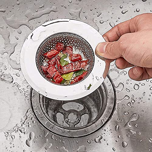 Rahano Kitchen Sink Strainer, Stainless Steel Drain Filter, Anti-Clogging Sink Drain Strainer, Basket Catcher With Large Wide Rim 4.5 inch Diameter, For Most Sink Drains, Dishwasher Safe