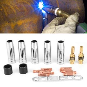 Welder Nozzle,20Pcs/Set 12mm 0.8mm Welder Nozzle Contact Welding Tip Fit Compatible with MAG/MIG/MB15/MB14 Burner