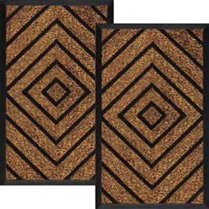 ubdyo extra durable door mat - 2 pack - front door mat - 30''x18'' - welcome mats outdoor - outdoor mat - front door mat entrance - indoor - entryway rug - brown (2-pack)