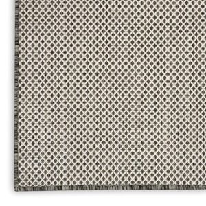 Nourison Courtyard Indoor/Outdoor Ivory Charcoal 8' x 10' Area Rug, Geometric, Easy Cleaning, Non Shedding, Bed Room, Living Room, Dining Room, Deck, Patio, Backyard (8x10)