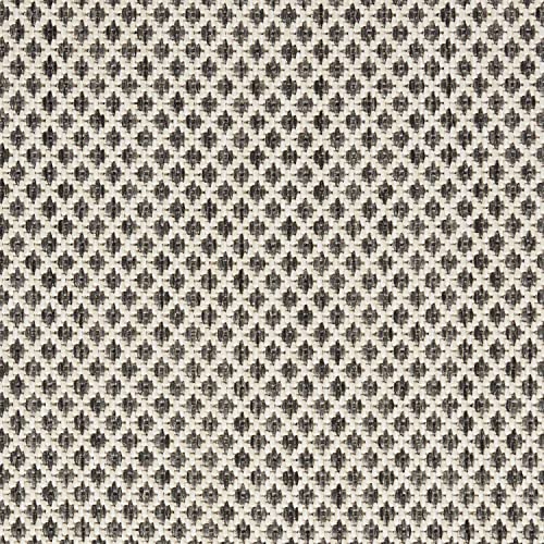 Nourison Courtyard Indoor/Outdoor Ivory Charcoal 8' x 10' Area Rug, Geometric, Easy Cleaning, Non Shedding, Bed Room, Living Room, Dining Room, Deck, Patio, Backyard (8x10)