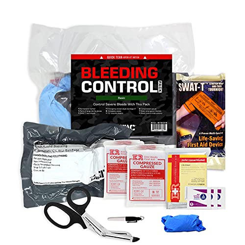 MediTac Basic Bleeding Control Pack Feat. SWAT-T Tourniquet, Emergency Bandage and Compressed Gauze Dressing - Basic