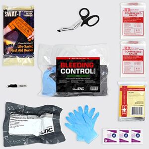 MediTac Basic Bleeding Control Pack Feat. SWAT-T Tourniquet, Emergency Bandage and Compressed Gauze Dressing - Basic