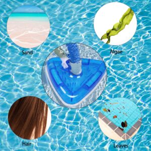 Triumpeek Triangular Pool Vacuum Head, Flexible Pool Vacuum Head Cleaner, Weighted Transparent Pool Vacuum Head with Vinyl Liner, Brush for Swimming Pool, SPA, Bathing Pool